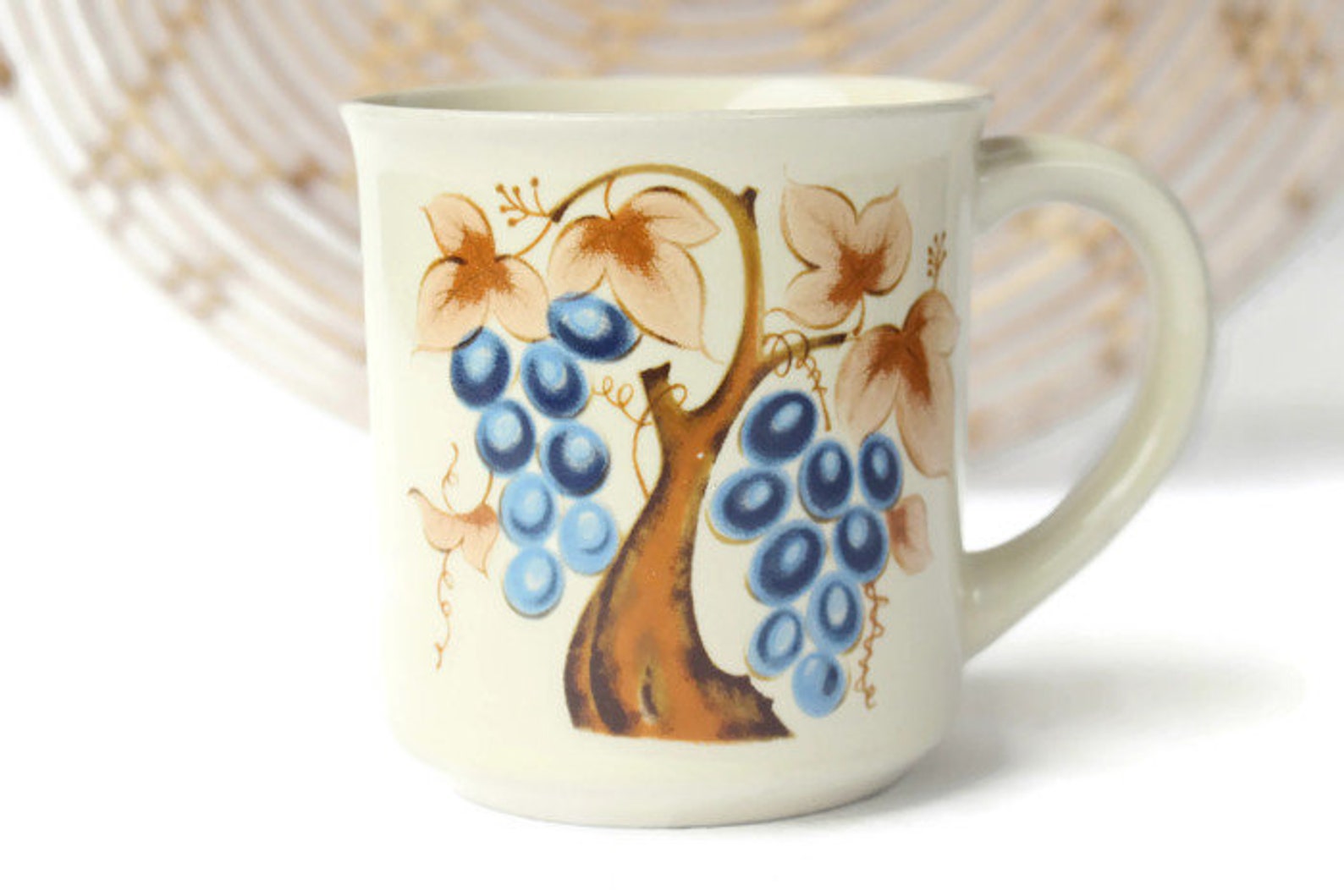 Vintage Grapevine Coffee Mug / Japanese Stoneware Grape Vine | Etsy