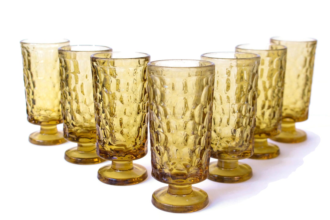 Fostoria Pebble Beach Amber Water Goblets - Set of 7 - Etsy
