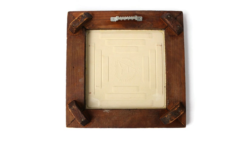 Framed Italian Tile Trivet / Floral Ceramic Tile / Wood and - Etsy