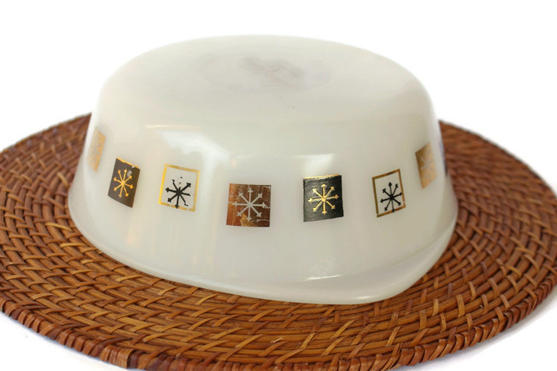 Inland Glass Atomic Casserole Dish / Atomic Starburst Round | Etsy