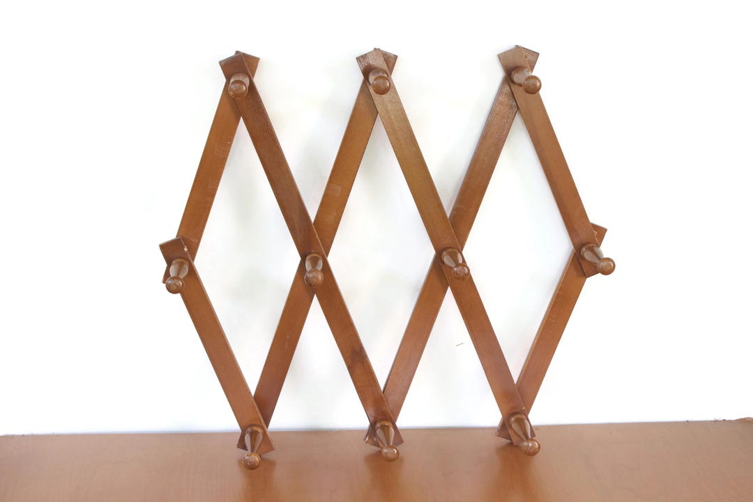 Extra Large Accordion Peg Rack / Vintage Expandable Rack / Wall Hanging ...
