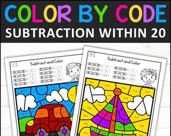 Addition Color by Code | Color by Number Addition Within 20 - Etsy