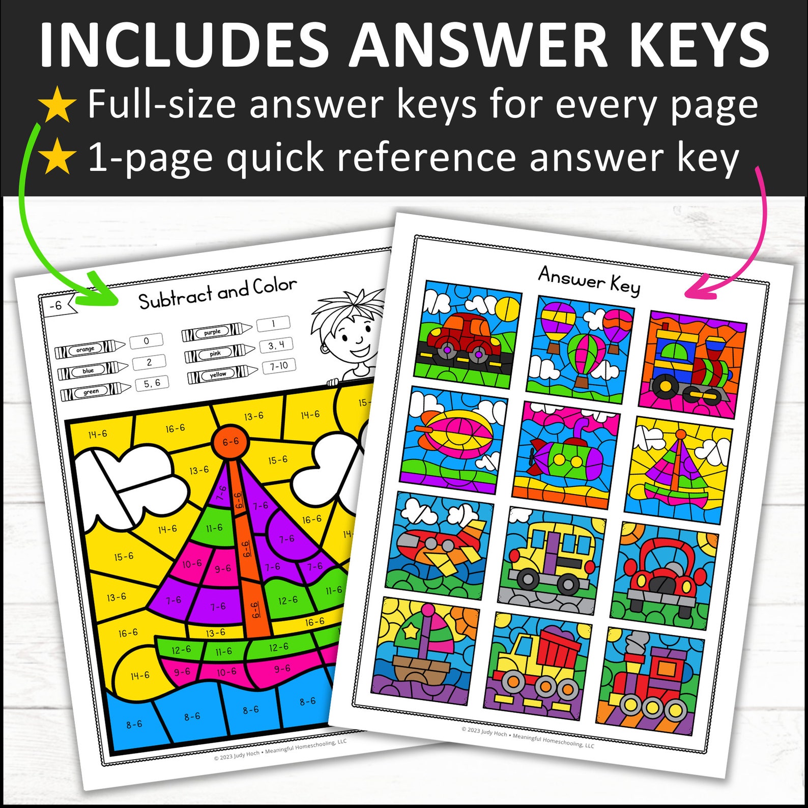 Subtraction Color by Code | Color by Number Subtraction Within 20 - Etsy