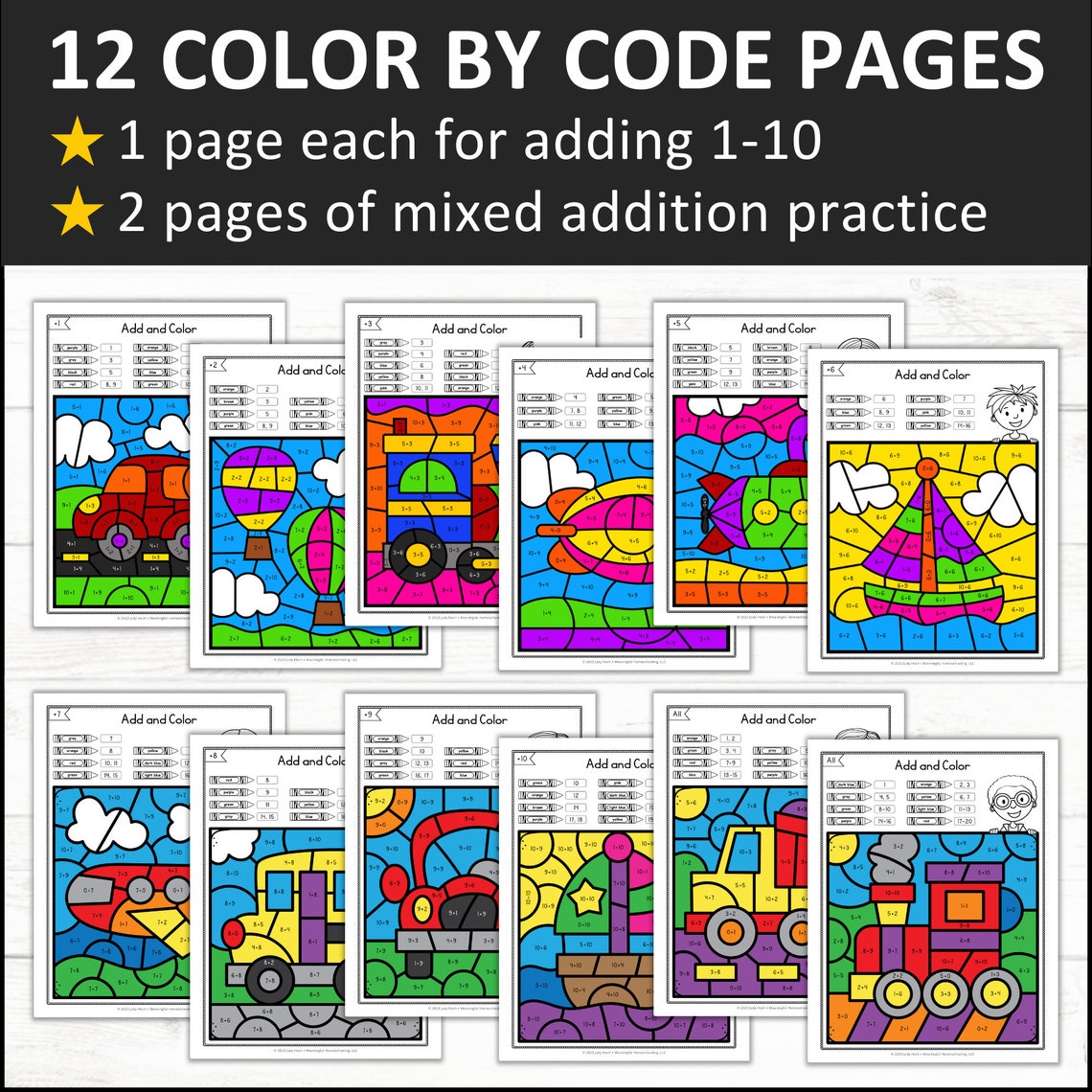Addition Color by Code | Color by Number Addition Within 20 - Etsy