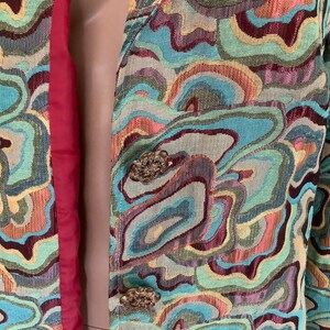 Vintage Multi Color Coat With Red Lining. - Etsy