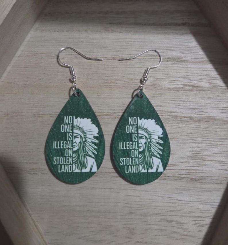 Protest, Pro-immigration, Human Rights Teardrop Wooden Earrings ...