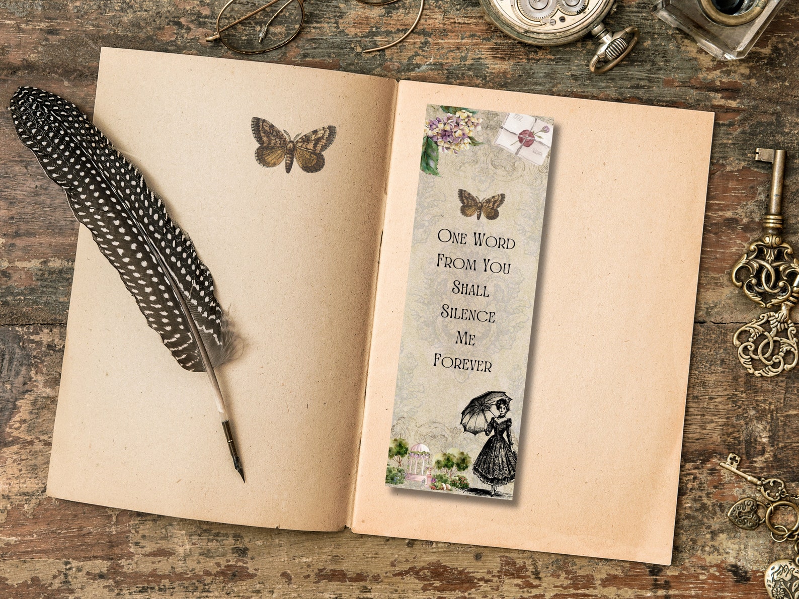 Pride and Prejudice Printable Bookmarks Set of 4 Jane Austen Quote ...