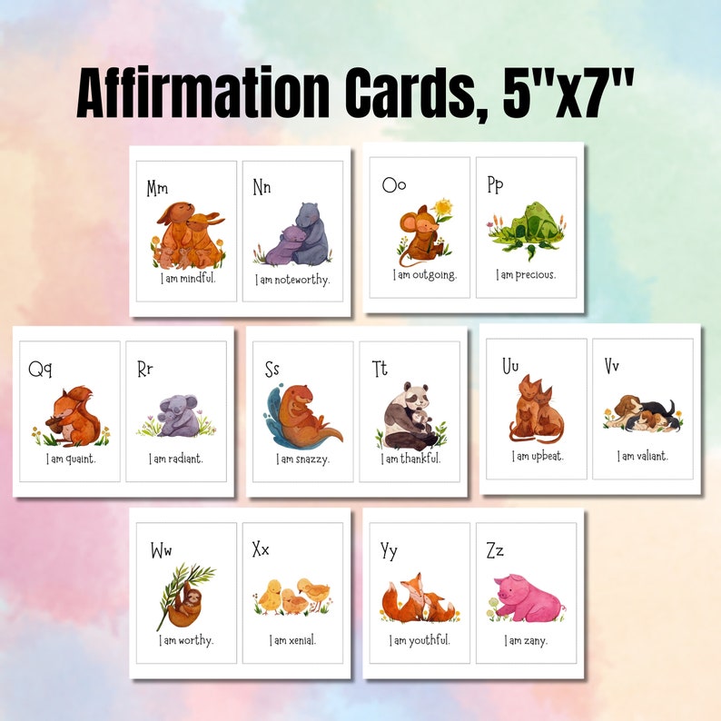 Printable Alphabet Flashcards Animal Theme for Kids Kindergarten ...