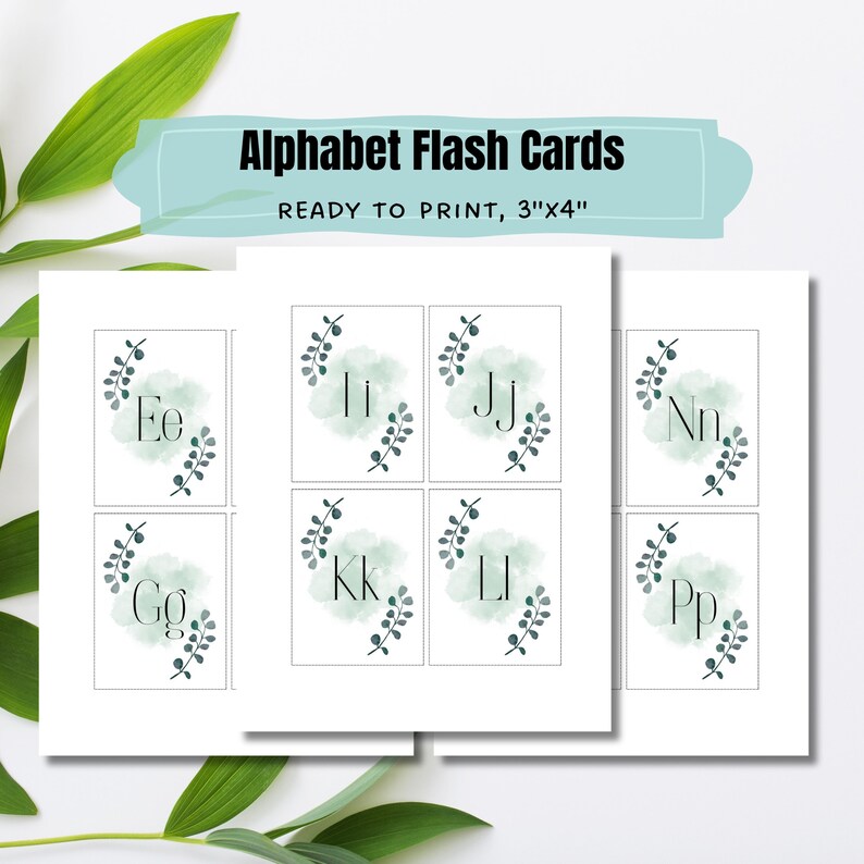 Printable Alphabet Flashcards Flash Cards Montessori Preschool - Etsy