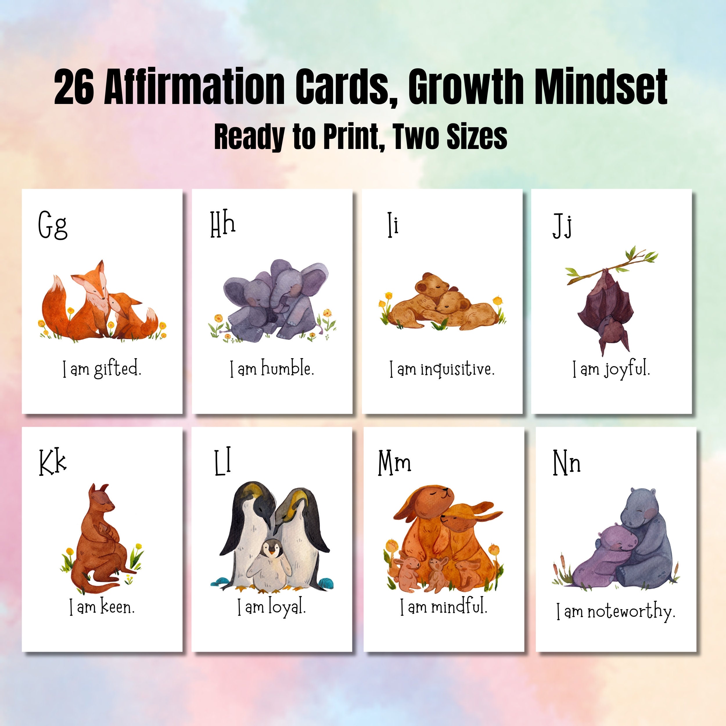 Printable Alphabet Flashcards Animal Theme for Kids Kindergarten ...