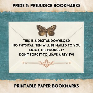 Pride and Prejudice Bookmarks Set of 4 Jane Austen Quotes Bookmarks ...