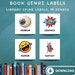 Library Book Spine Labels Printable Fiction Genre Icons Stickers for ...