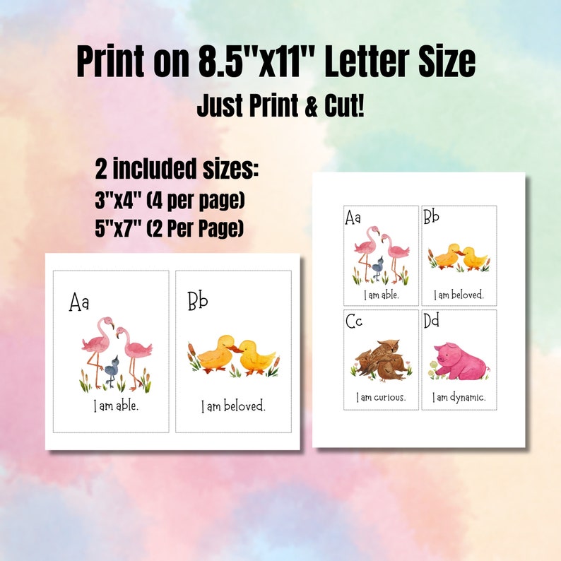 Printable Alphabet Flashcards Animal Theme for Kids Kindergarten ...