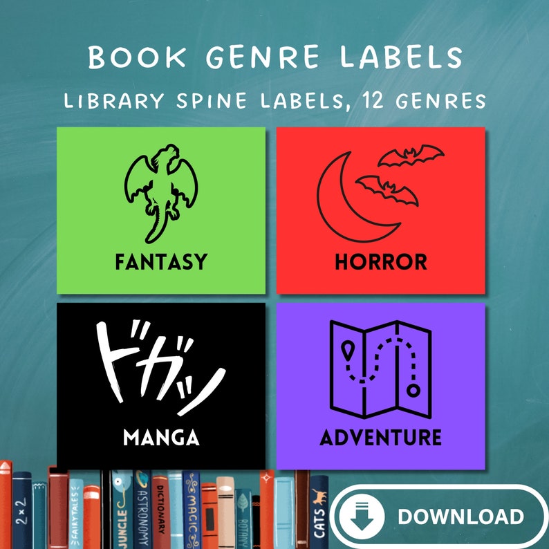 Fiction Genre Labels Printable Stickers for Classroom Library - Etsy