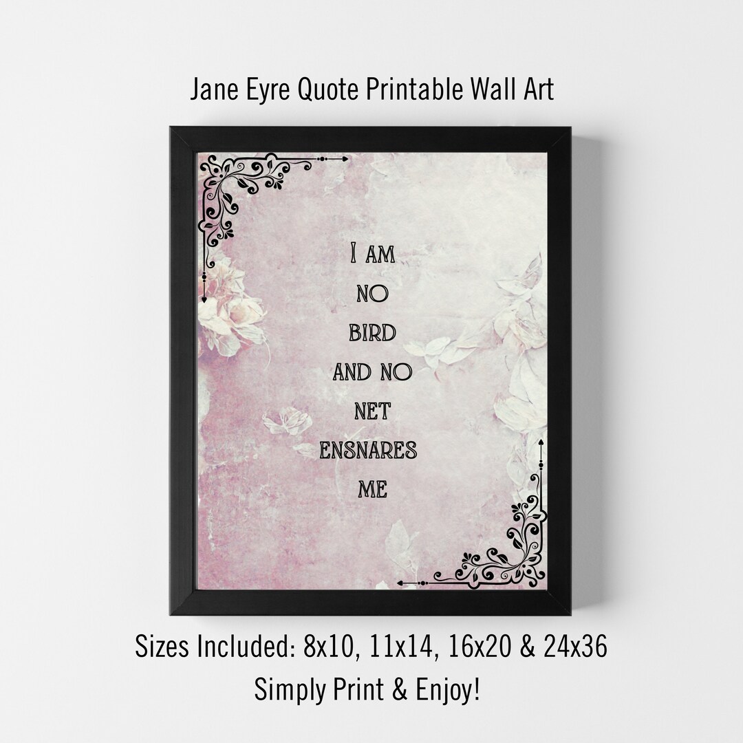 Jane Eyre Book Poster Charlotte Bronte Quote Wall Art Set of 4 - Etsy