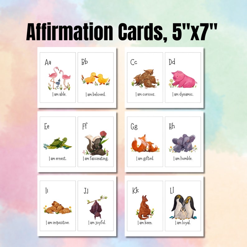 Printable Alphabet Flashcards Animal Theme for Kids Kindergarten ...