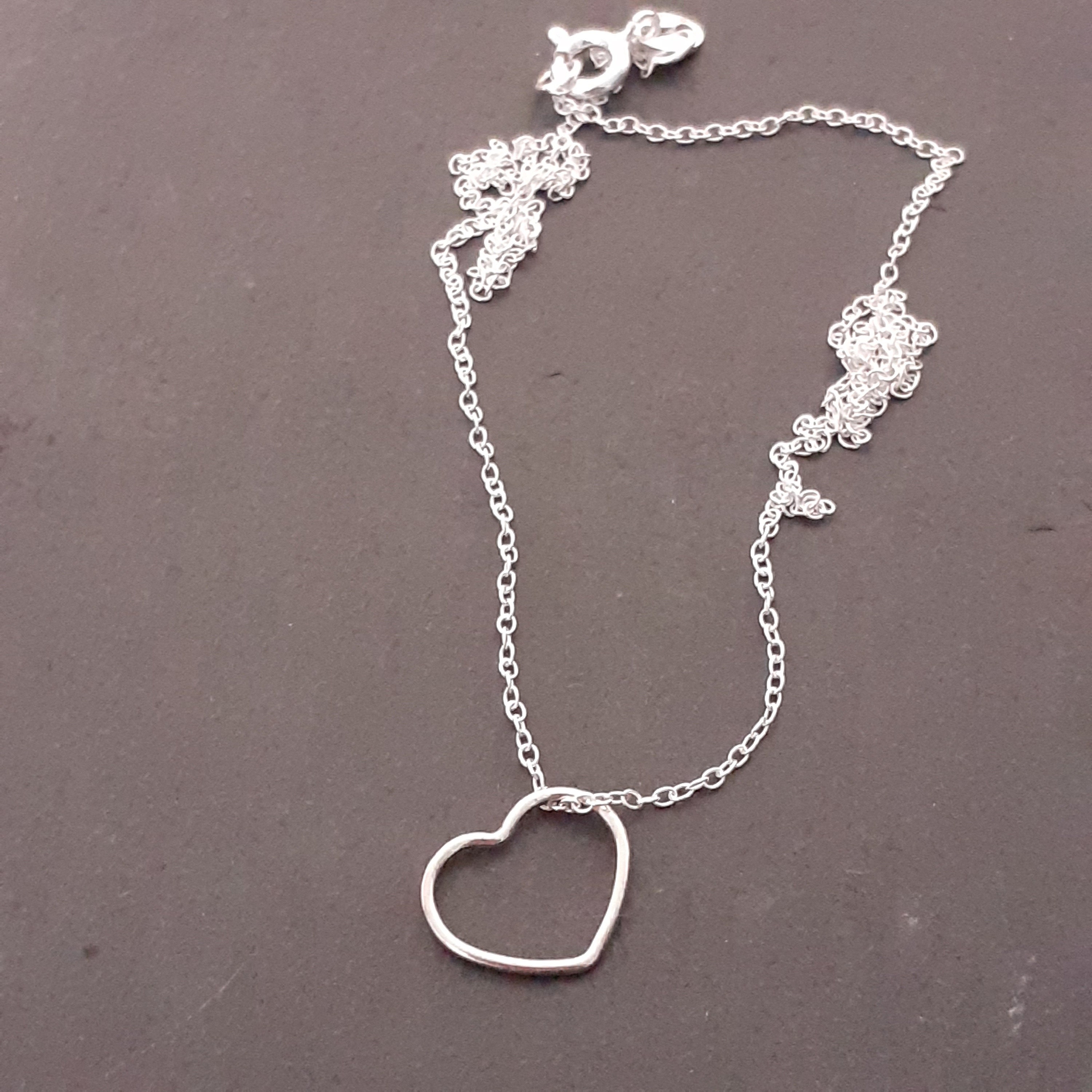 Heart Necklace Sterling Silver - Etsy