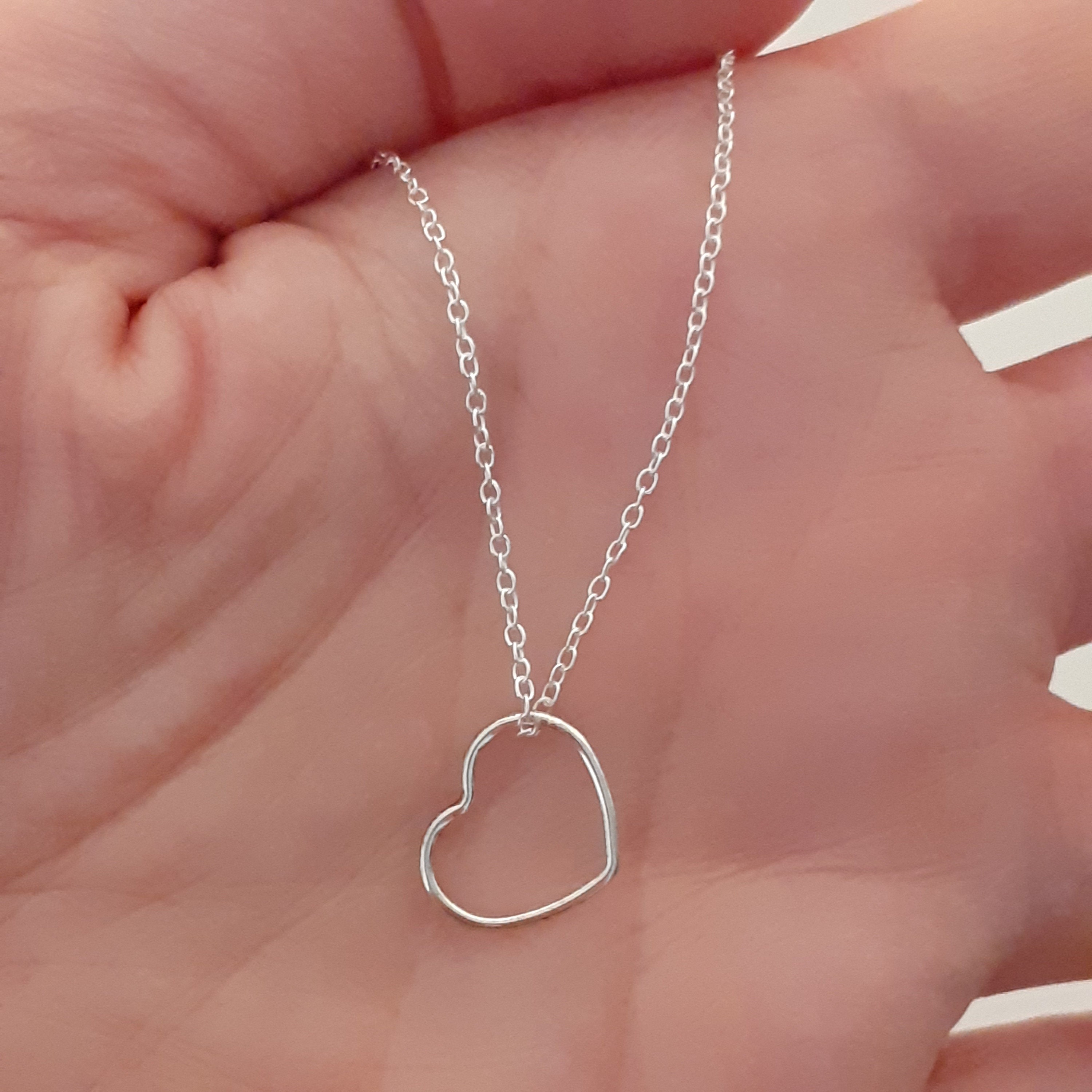 Heart Necklace Sterling Silver | Etsy