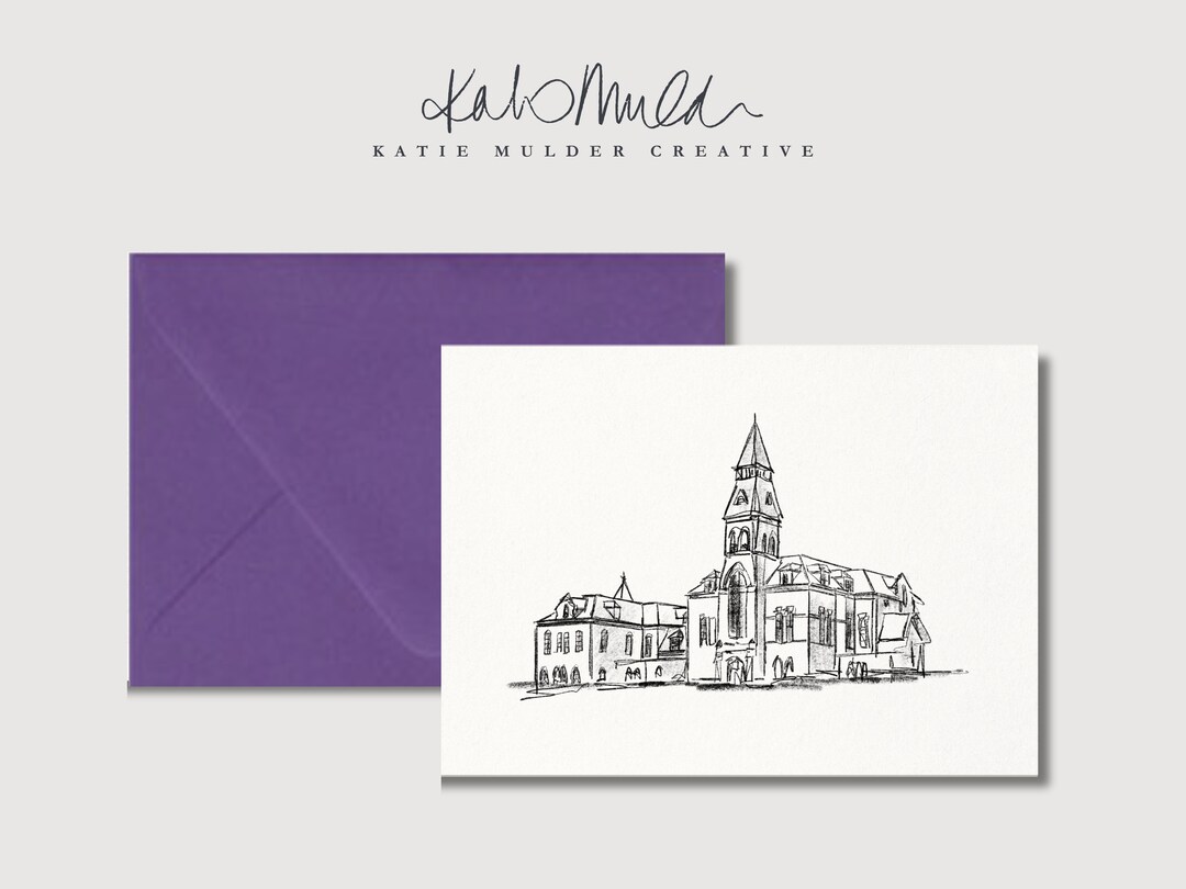 K-state Notecards Anderson Hall Stationery Set - Etsy