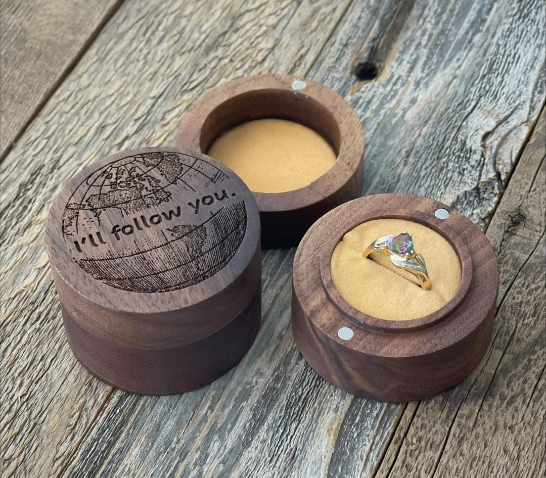 Engagement Ring Box - Proposal Ring Holder - Wooden Ring Box ...