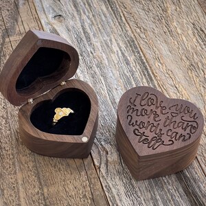 Engraved Ring Box Proposal Ring Box Engagement Ring Box Wood Ring Box ...