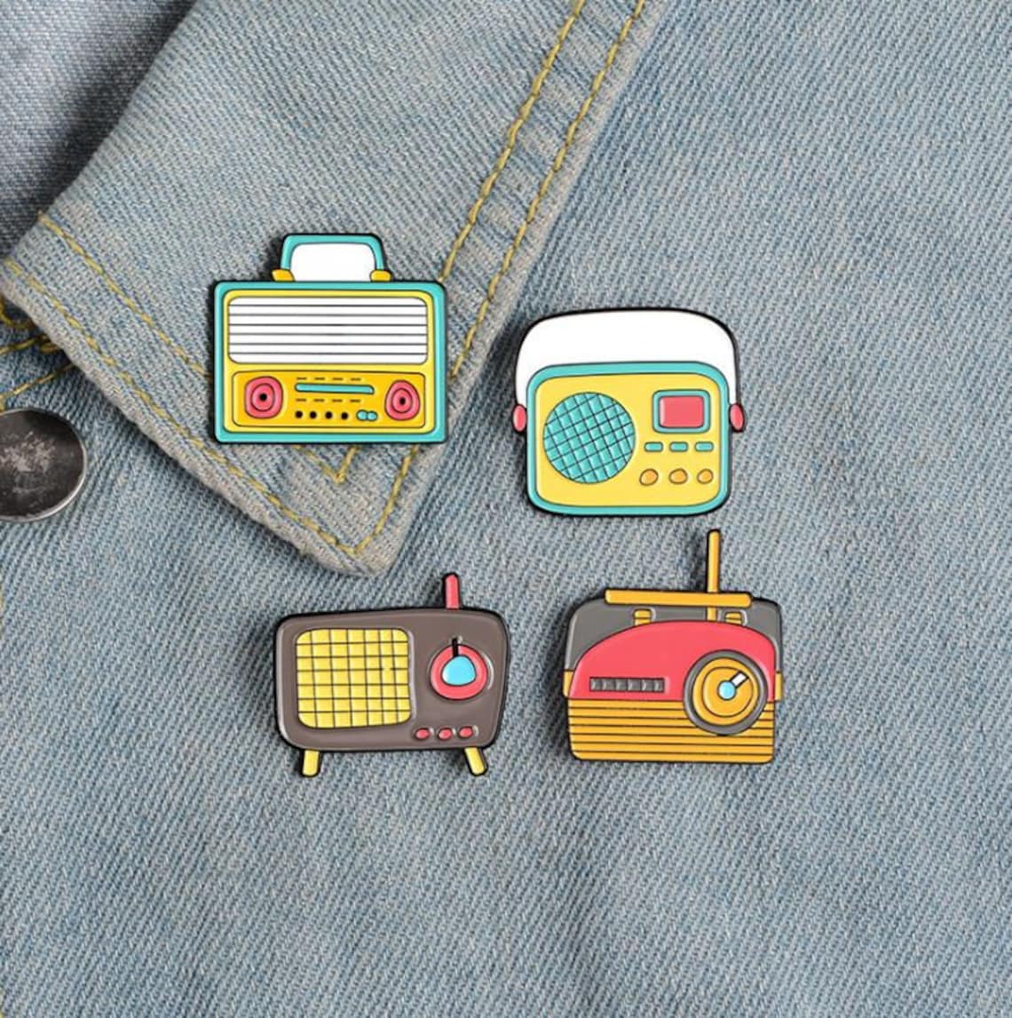 Enamel Pins 4 Pcs Radio Station Theme Enamel Pins for - Etsy