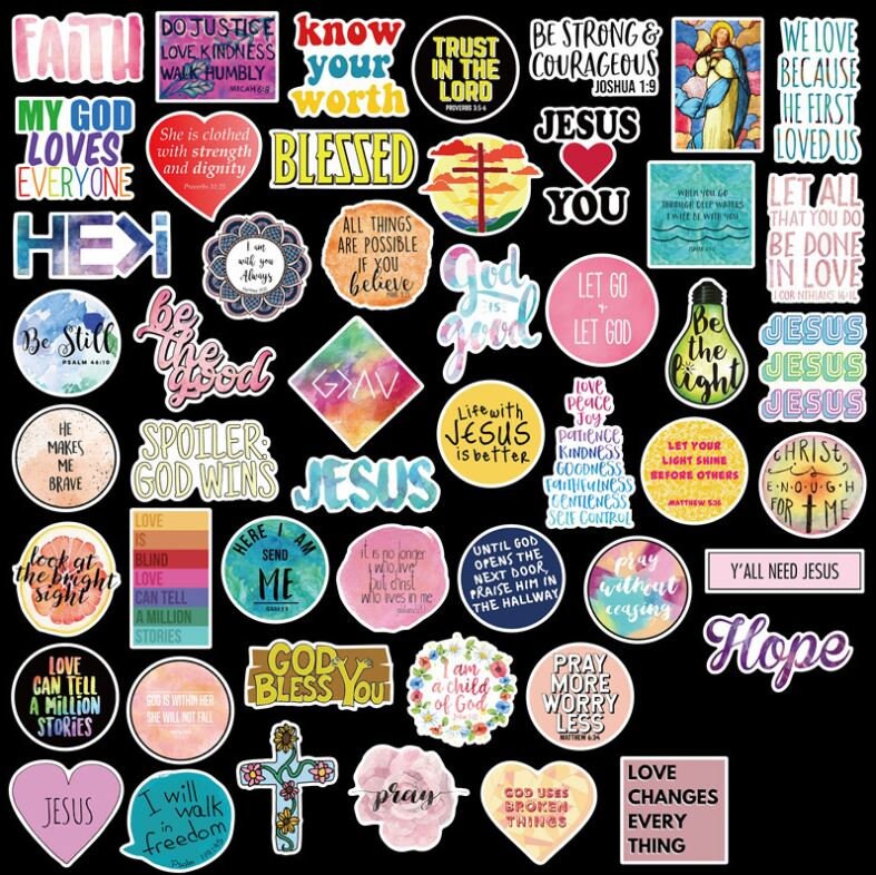 Inspirational Waterproof 50-pack Vinyl Sticker Bomb Christian - Etsy