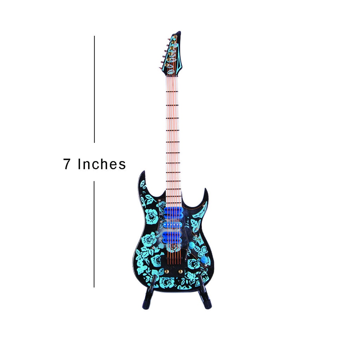 Mini Electric Guitar Ibanez Blue Floral Pattern Guitar - Etsy