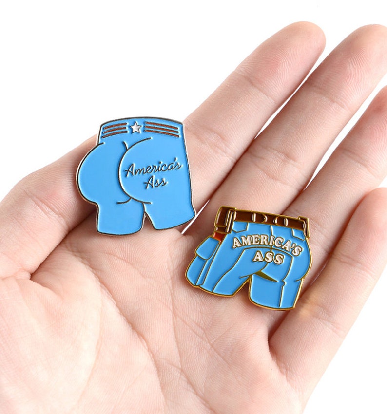 Cool Enamel Pins 2 Pcs American Ass Theme Enamel Pins for - Etsy