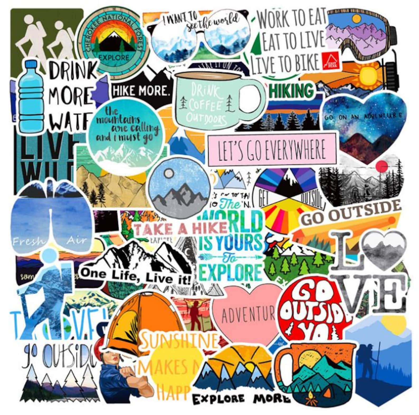 Outdoor THEME Waterproof 50-pack Vinyl Sticker Bomb Decal Graffiti Roll ...
