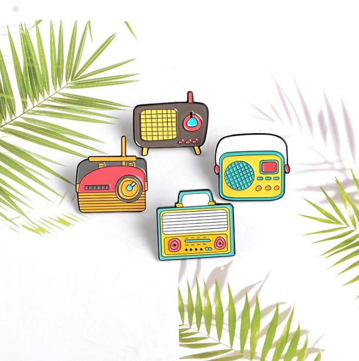 Enamel Pins 4 Pcs Radio Station Theme Enamel Pins for | Etsy