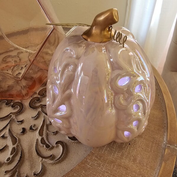 Pink Glass Pumpkin - Etsy
