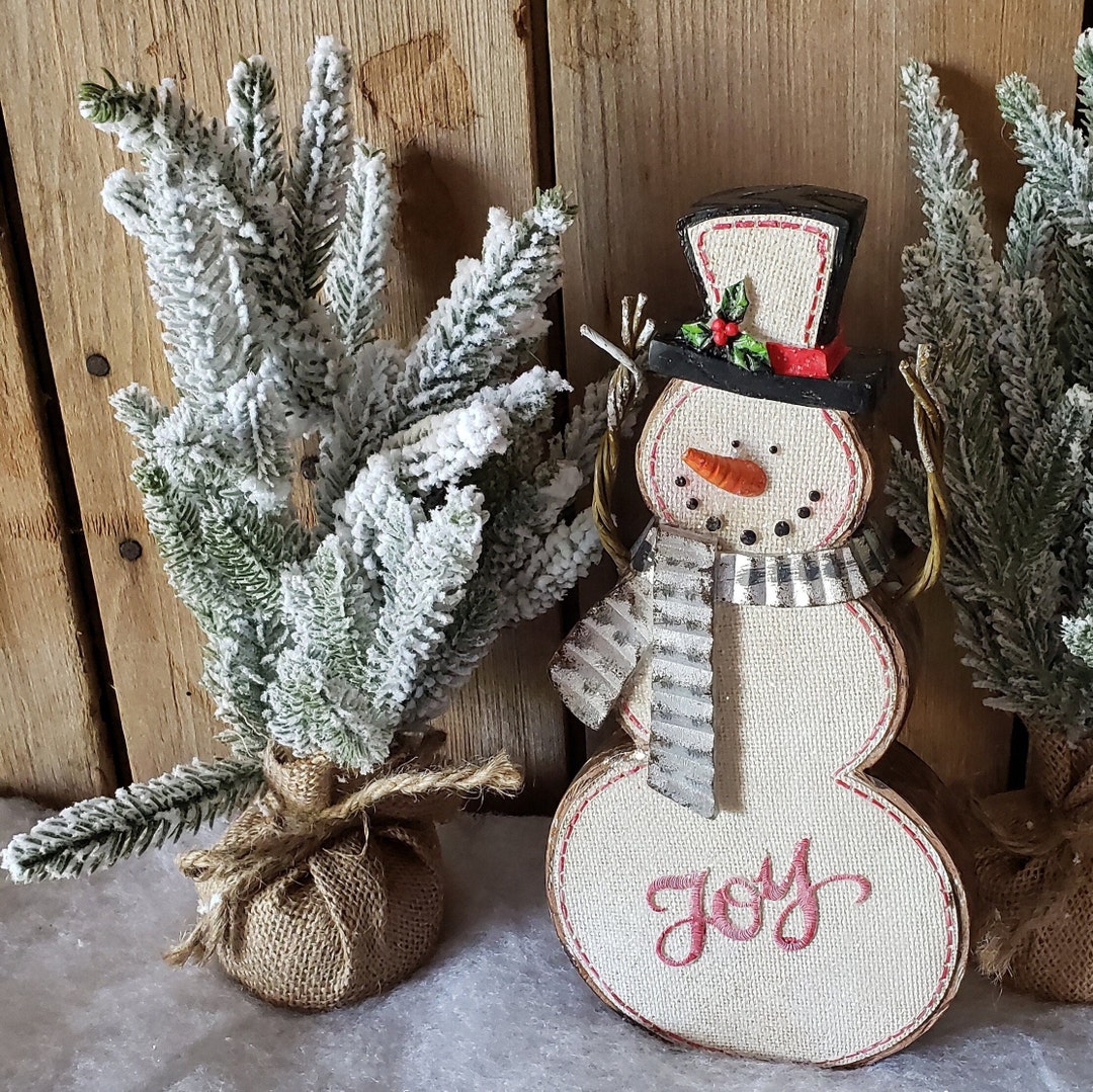 Mini Flocked Spruce Tree, Tree With Burlap Sack, Accent Tree, Christmas ...