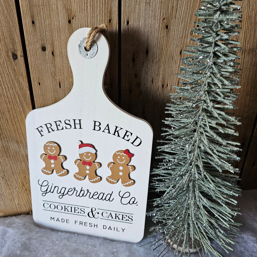 Gingerbread Theme Christmas, Gingerbread Co. Sign, Fresh Baked, Wall ...