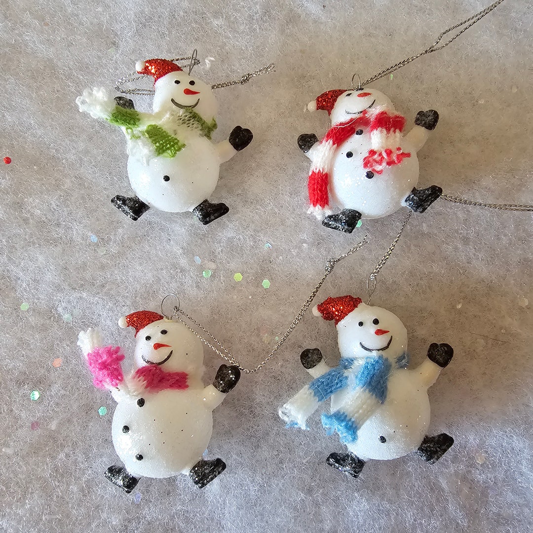 Snowmen Mini Ornaments, Ornaments, Glittery, Plastic, Craft Supply ...