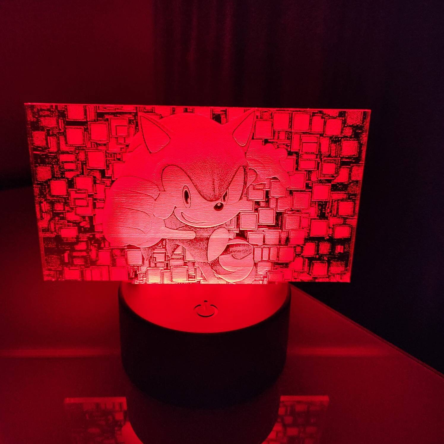 Sonic the Hedgehog Laser Engraved LED Light Color Changing - Etsy