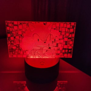 Sonic the Hedgehog, Laser Engraved LED Light, Color Changing Light ...
