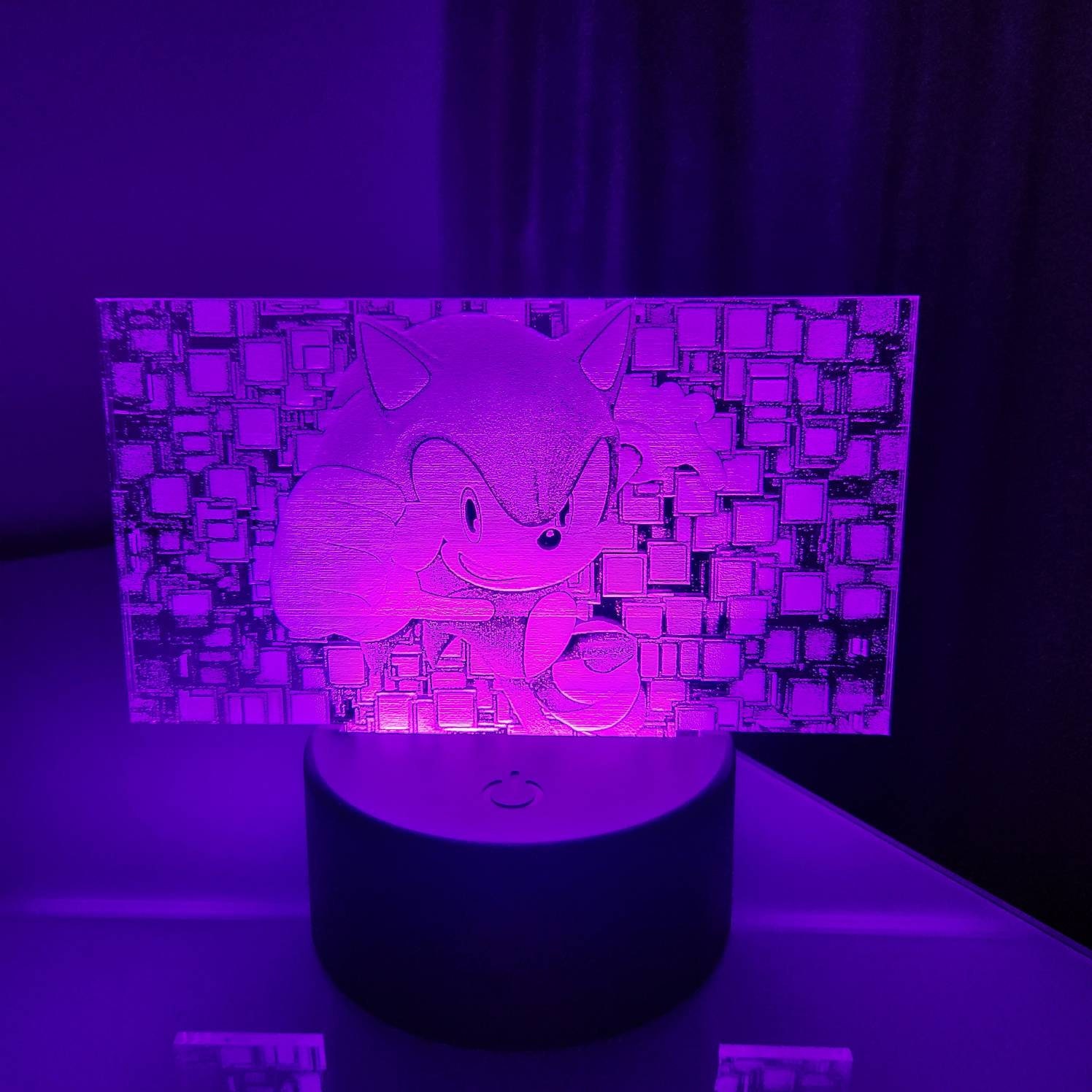 Sonic the Hedgehog Laser Engraved LED Light Color Changing - Etsy