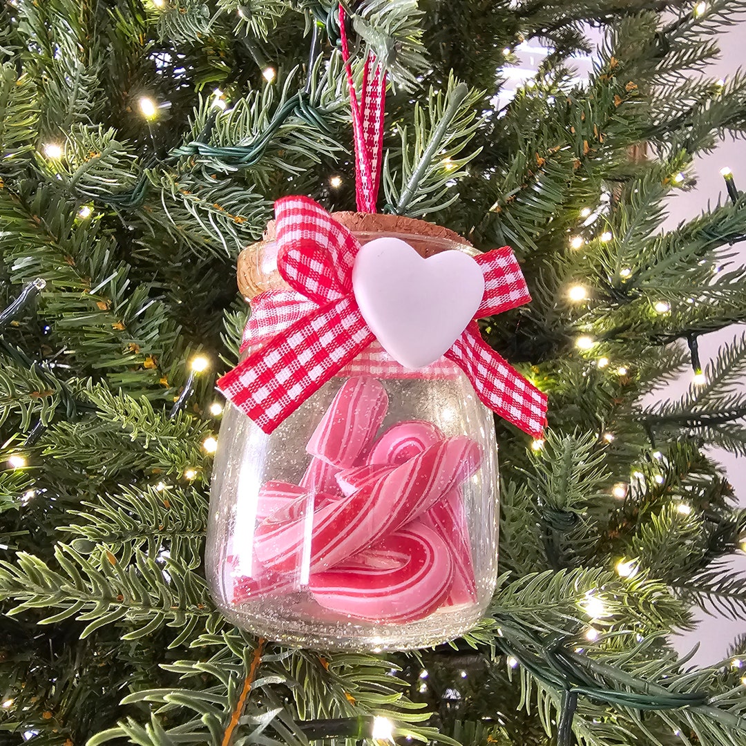 Pink Candy Ornaments, Glass Ornaments, Candy Cane Theme, Tiered Tray ...