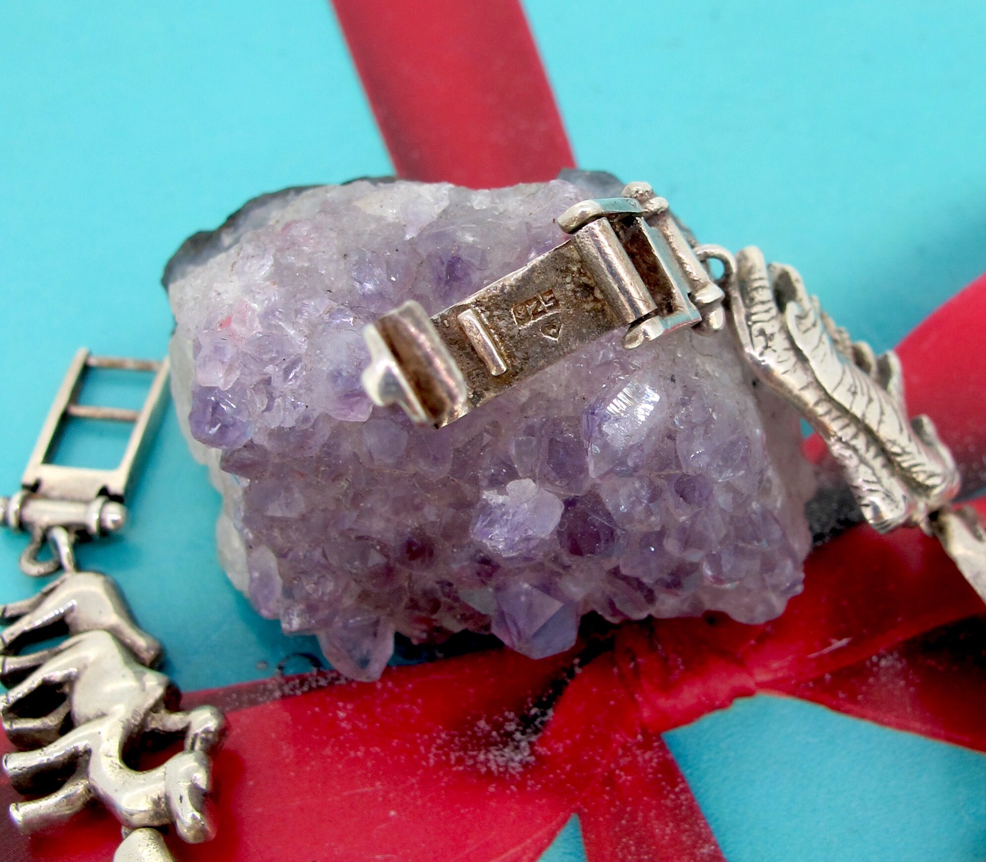 Vintage Noahs Ark .925 Sterling Silver Ark & Animal Link Bracelet 7 1/2 ...