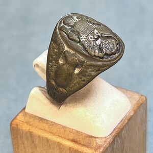 Original Historical WWII US Army Officer & Soldier Brass Ring 6.2g Size ...