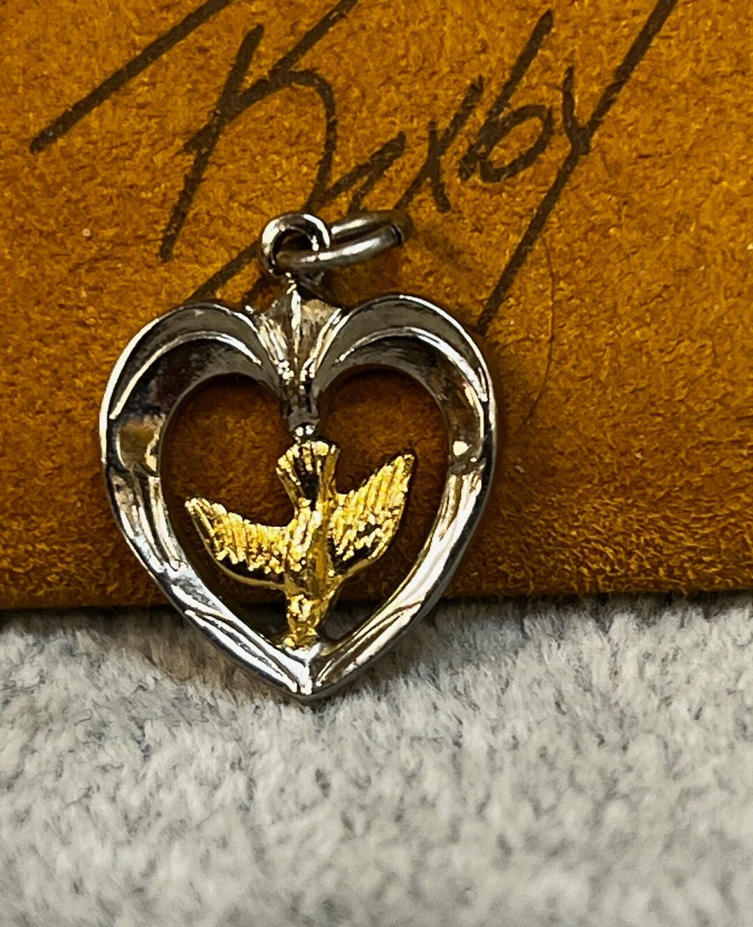 Sterling Silver Two Tone Holy Spirit Charm Pendant 1.7g - Etsy