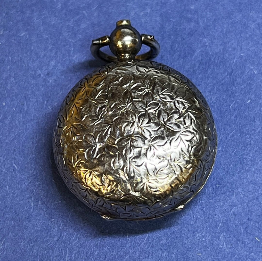 Antique British Made Sterling Silver Coin Holder With 20 Pence Coin ...