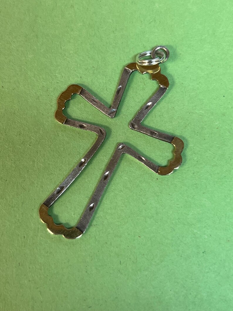 Sterling Silver Gold Cross Pendant 3.9g - Etsy