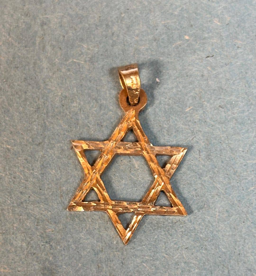 14K Gold David Star Pendant 1.2g - Etsy