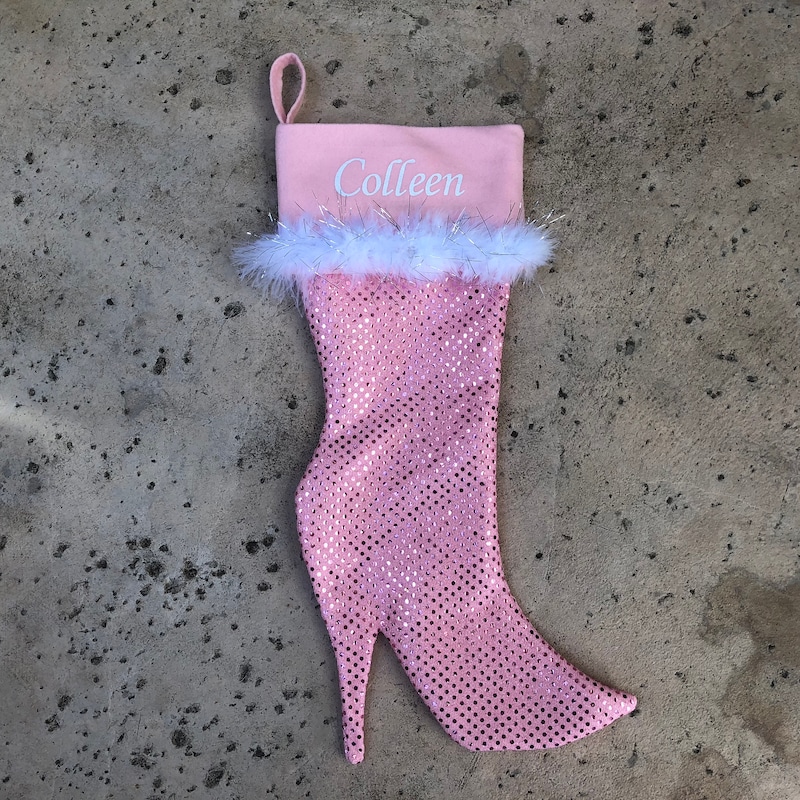 Pink Christmas Stocking - Etsy