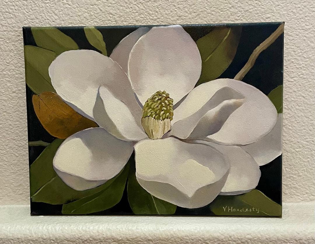 Magnolia Flower 11x14 Original Oil Painting White Flower Art Floral ...