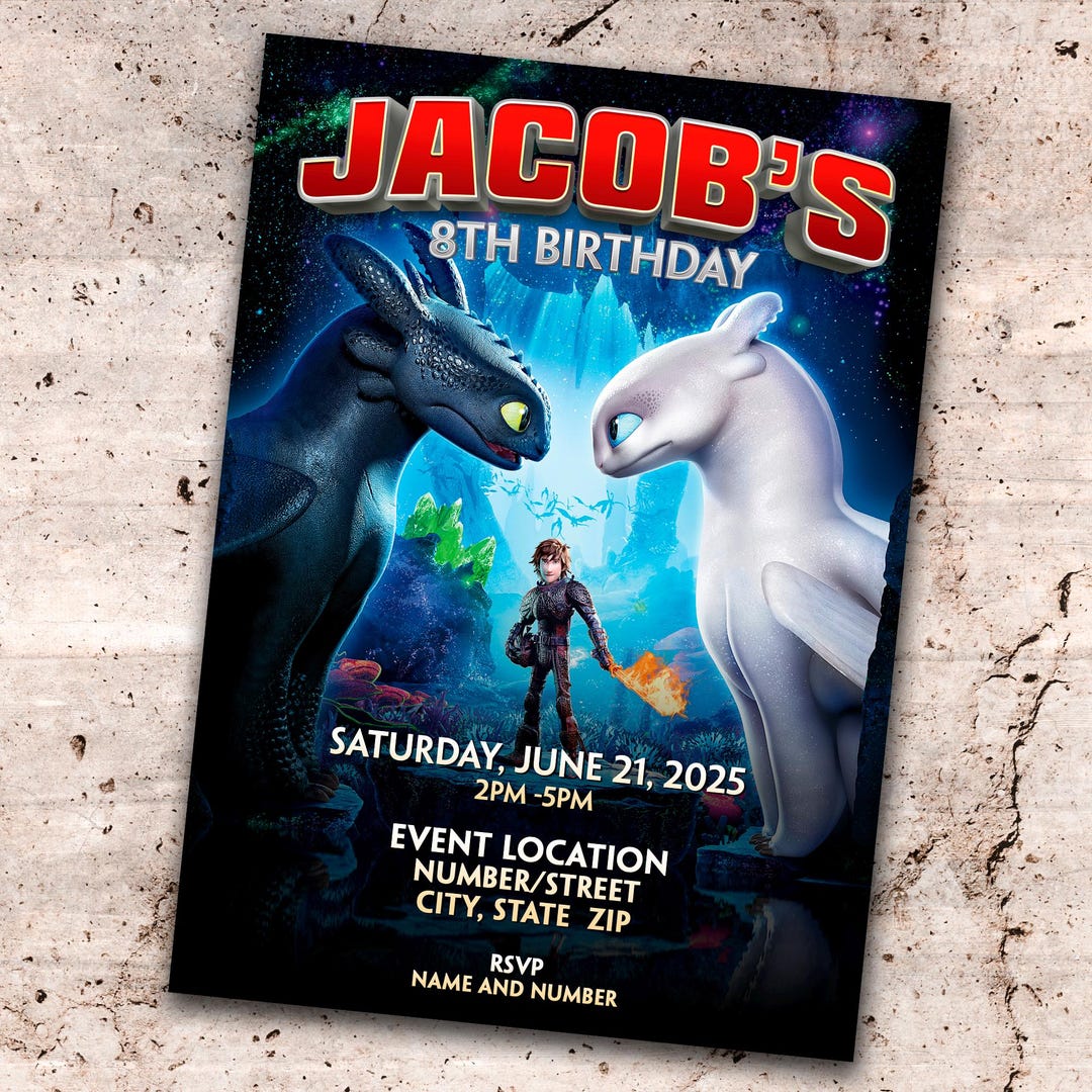 How to Train Your Dragon Party Invitation - Etsy