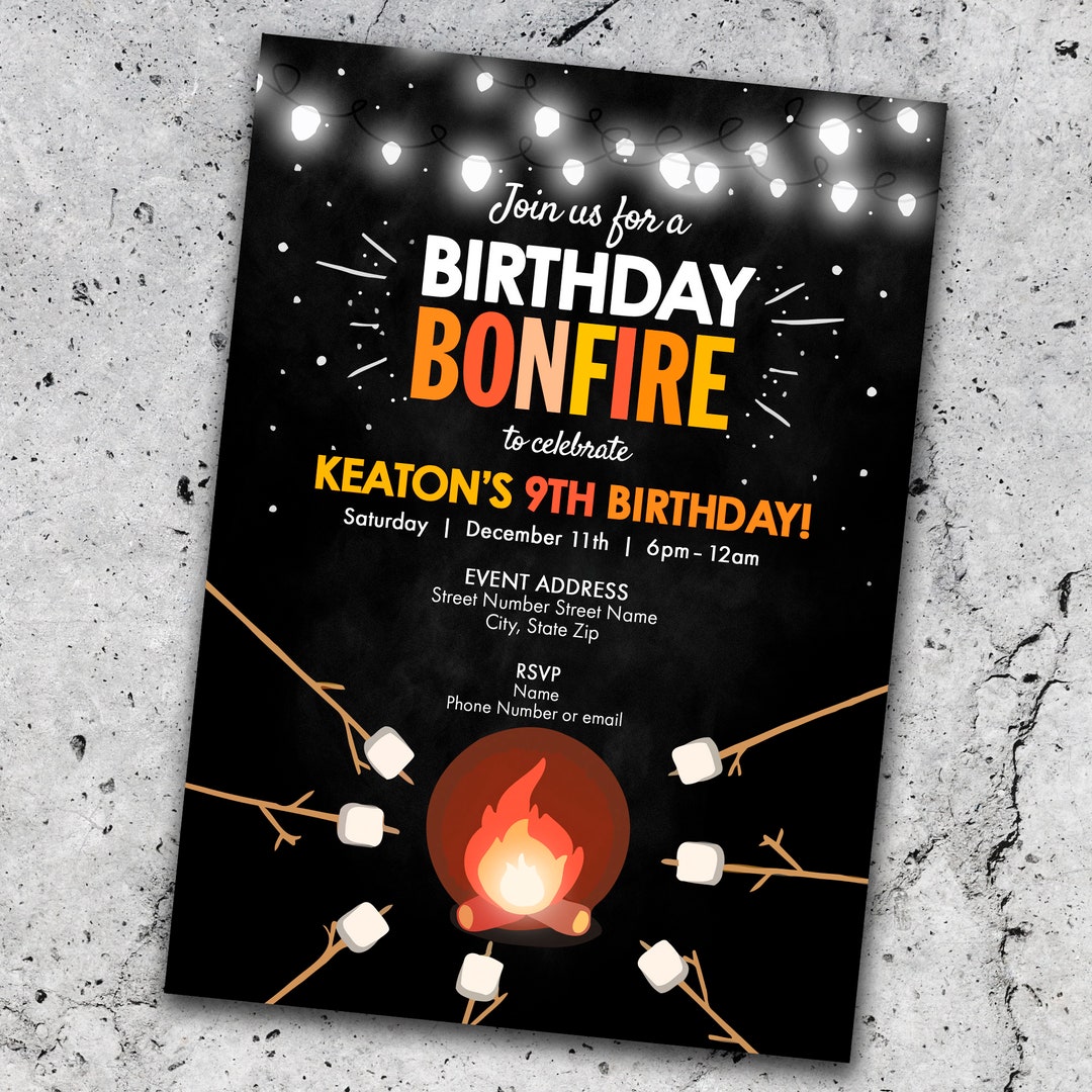 Bonfire Party Invitation - Etsy