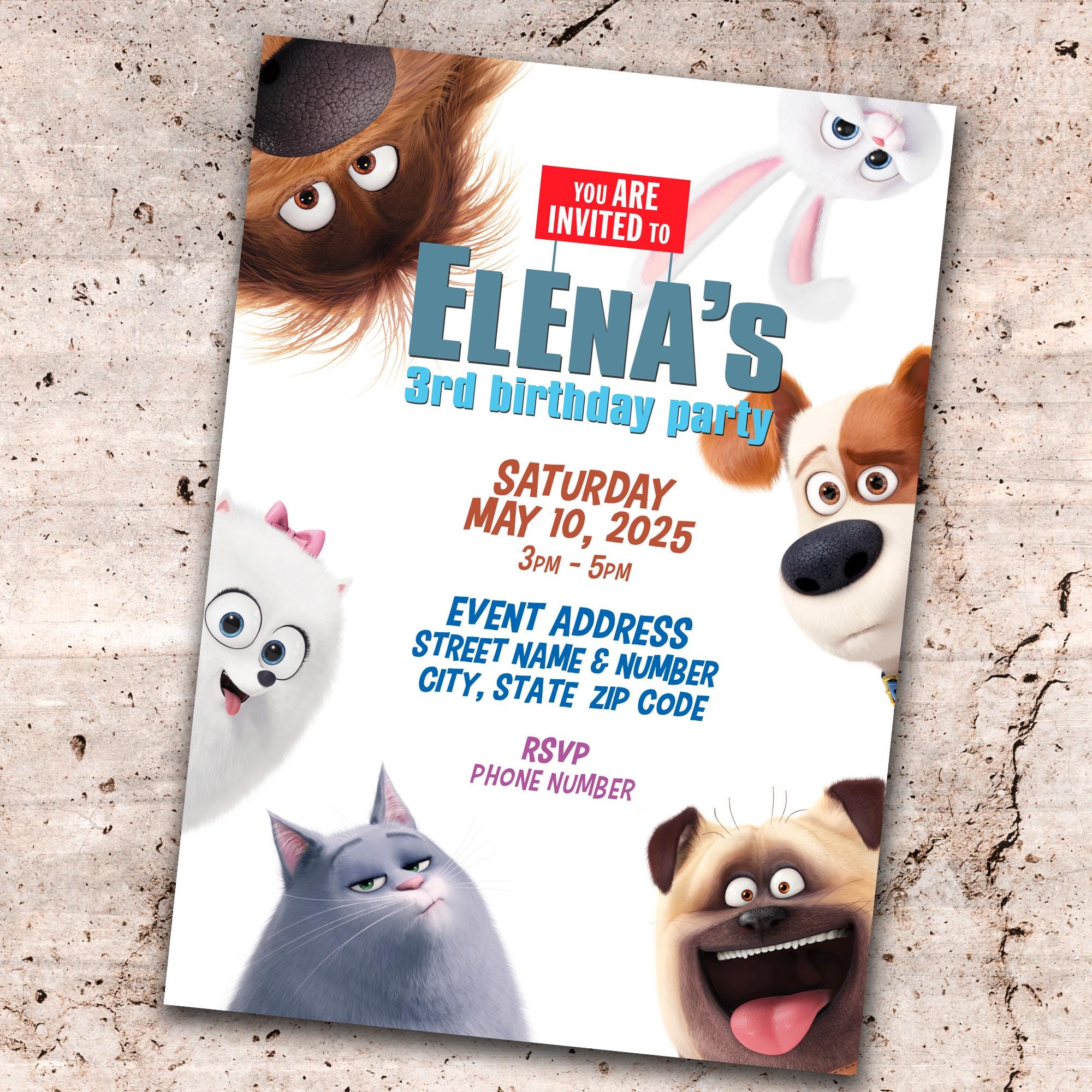 SECRET LIFE of PETS Party Invitation - Etsy